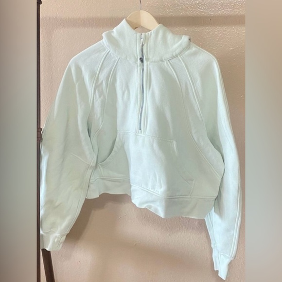 lululemon athletica | Sweaters | Lululemon Mint Green Scuba Half Zip Hoodie Sweater | Poshmark